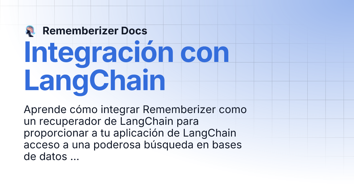 Integración de LangChain | Rememberizer Docs