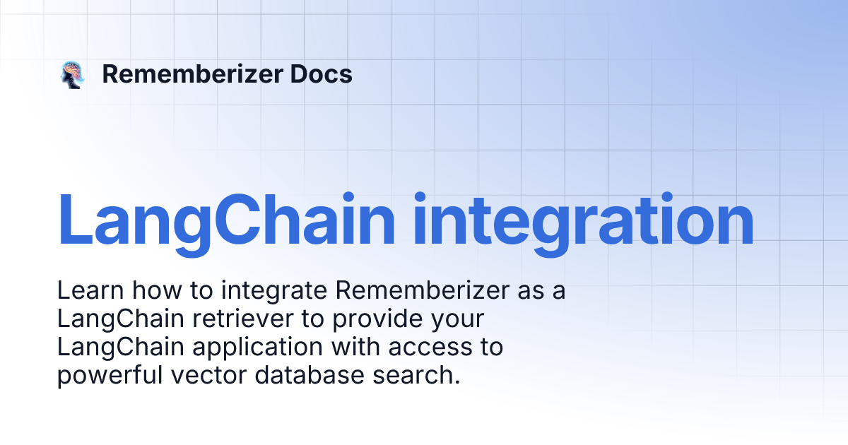 LangChain integration | Rememberizer Docs